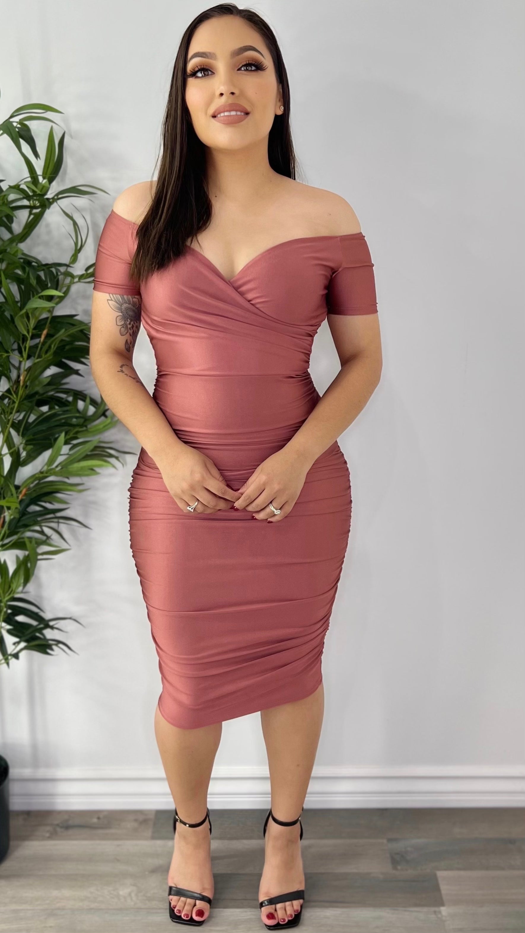 Sarah Dress-(Marsala) – Haute Couture